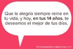 +20 Frases y Mensajes de Cumpleaños 14 Años 2025